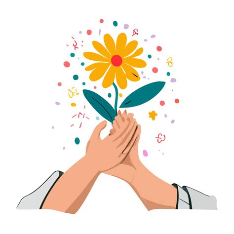 Two Hand Flower Clipart Transparent Background Png