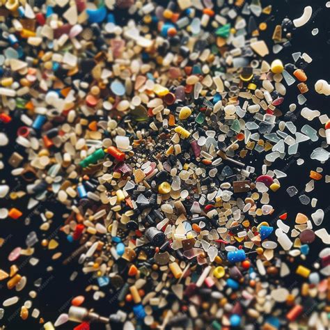 Microplastic Contamination In River Macro View Tiny Plastic Particles Plankton For Scale