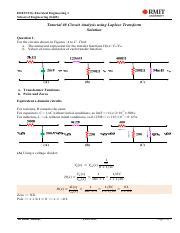 Tutorial: Circuit Analysis with Laplace Transform - Solutions | Course Hero