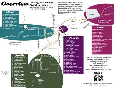 Walla Walla Wine Tasting Map Walla Walla Wine Region Map Walla Walla