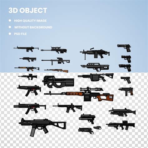 Premium Psd 3d Assorted Rifle