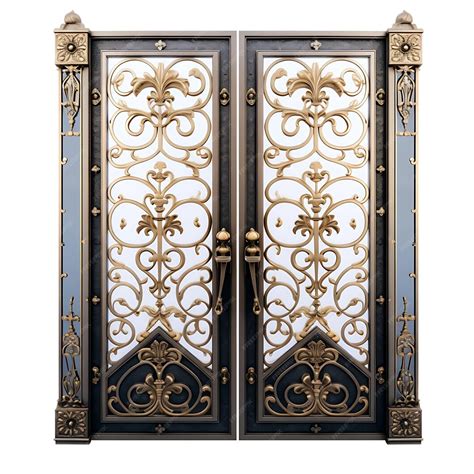 Premium Ai Image Isolated Of Bi Fold Gate With Ornate Glass And Metalwork Design Consists 3d