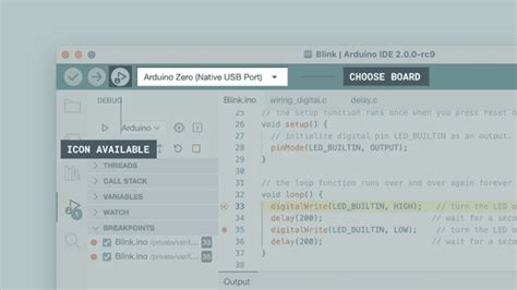 Debugger Icon Available If Board Is Supported