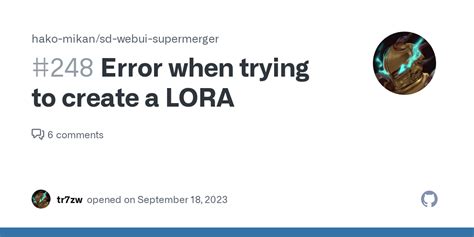 Error When Trying To Create A Lora · Issue 248 · Hako Mikansd Webui