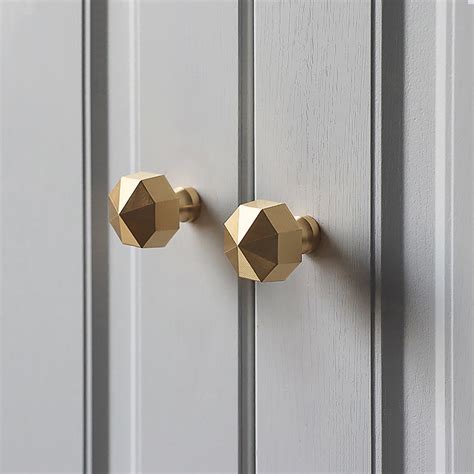 Gold Brass Octagon Cabinet Knobs Drawer Knobs For Homes Etsy