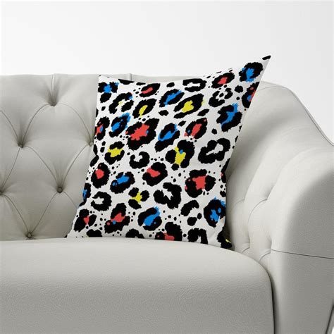 Coloured Leopard Print Cushion