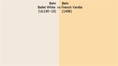 Behr Ballet White Vs French Vanilla Side By Side Comparison