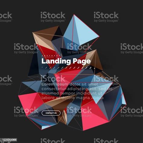 3d 삼각형 추상 배경 다각형 형상 디자인 벡터 0명에 대한 스톡 벡터 아트 및 기타 이미지 0명 결정체 구 Istock