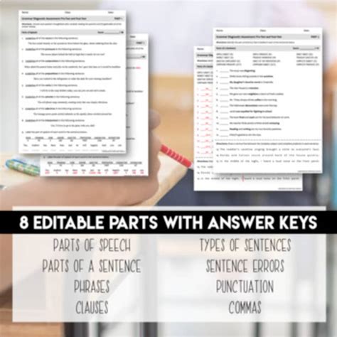 Grammar Diagnostic Assessment Pre Test And Post Test Digital And Print