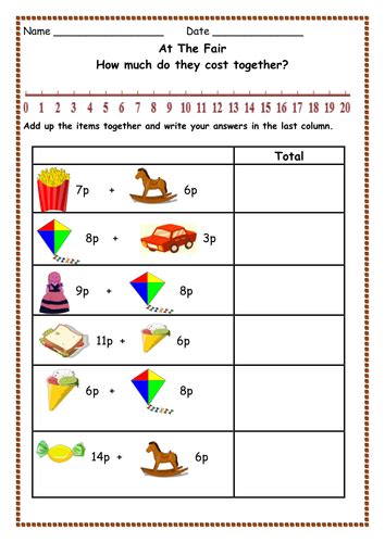 Mixed Bag Addsubtract Money Work Counting In 2s Solve Word