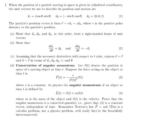 When The Position Of A Particle Moving In Space Is Chegg