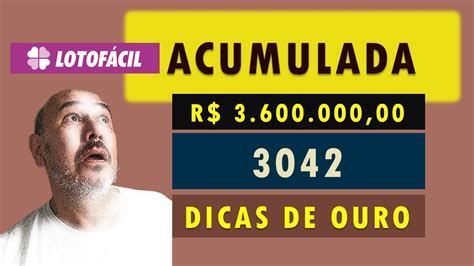 Lotofacil Acumulada Dicas De Ouro Youtube