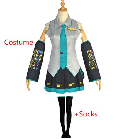 Dropship Anime Miku Cosplay Costume Japan Midi Dress Female Outfits For