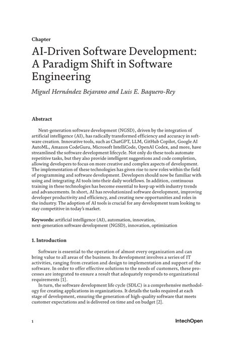 Pdf Ai Driven Software Development A Paradigm Shift In Software Engineering