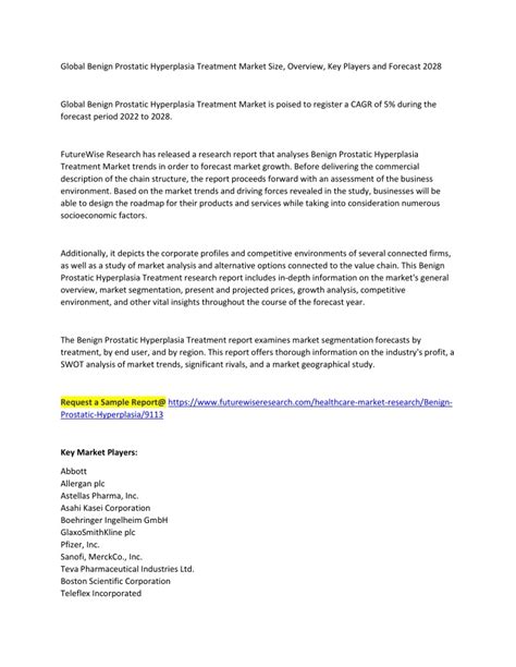 Ppt Benign Prostatic Hyperplasia Treatment Market Powerpoint