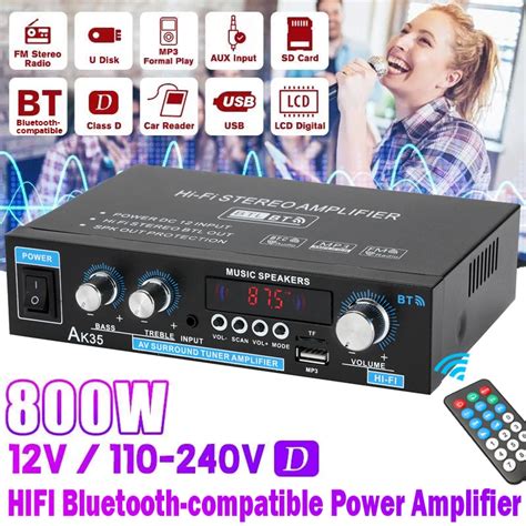 AK35 380 800W domowe wzmacniacze cyfrowe Audio 110 240V moc dźwięku