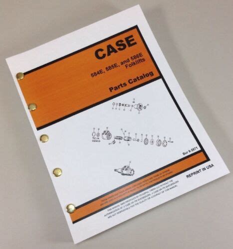 Case 584e 585e 586e Forklifts Fork Lift Parts Manual Catalog Exploded