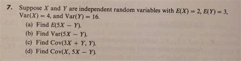 Solved Suppose X And Y Are Independent Random Variables With Chegg