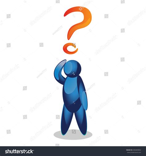 Man Thinking Question Mark Vector Format Stock Vector Royalty Free Shutterstock