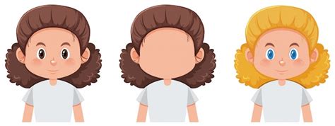 Premium Vector Set Of Braids Hair Character Different Color