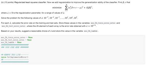 solved problem 5 least squares classification with