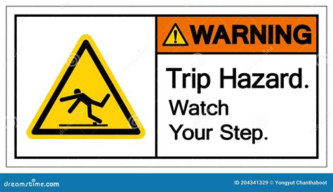 Warning Trip Hazard Watch Your Step Symbol Vector Illustration