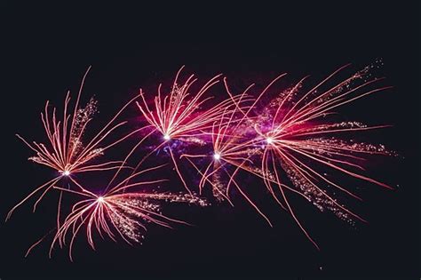 Red Fireworks Exploding Background Celebration Beautiful Photo And Picture For Free Download