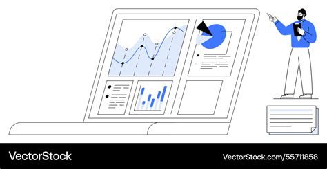 Analyst Presenting Data Insights From Interactive Vector Image