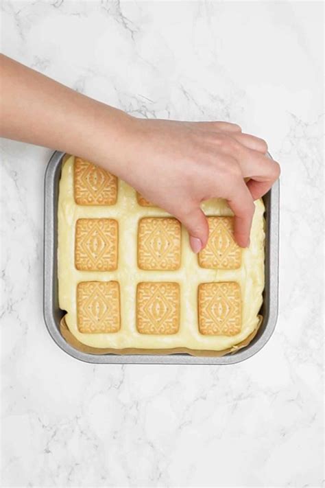 Custard Cream Tray Bake Slice No Bake