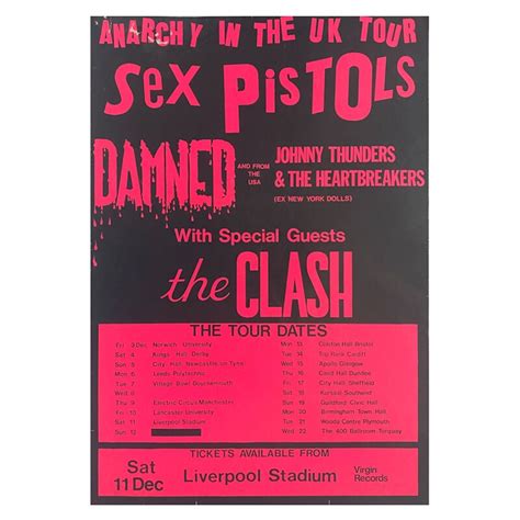 Vintage Sex Pistols And The Clash Concert Tour Poster Available For