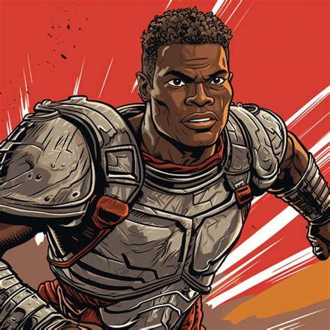 Illustration Of A Man In Armor With A Red Background Generative Ai