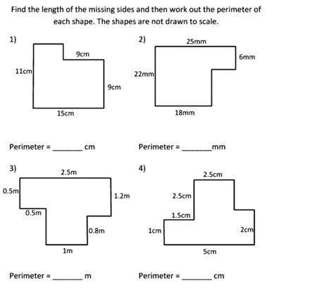 Find The Length Of The Missing Sides And Then Work Out The Perimeter Of