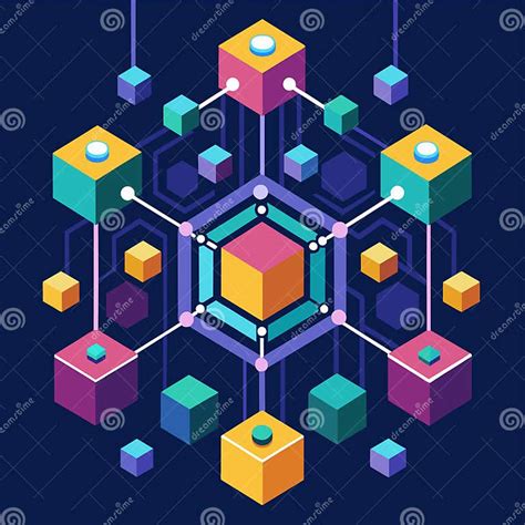 Abstract Representation Of Blockchain Technology With Interconnected