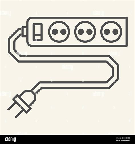 Power Socket Thin Line Icon Sockets Vector Illustration Isolated On White Outlet Outline Style