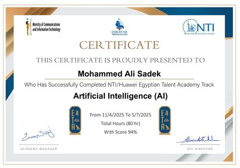 Ai Machinelearning Nti Huawei Artificialintelligence Datascience Egyptiantalentacademy