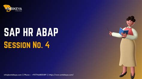 Sap Hr Abap Session No 4 Sub Module Sap Hr Abap Training Ambikeya Youtube