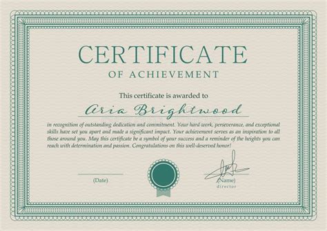Certificate Or Diploma In Vintage Style Frame Borders Design Simple