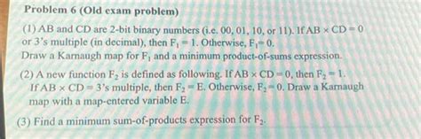 Solved Problem 6 Old Exam Problem 1 Ab And Cd Are 2 Bit