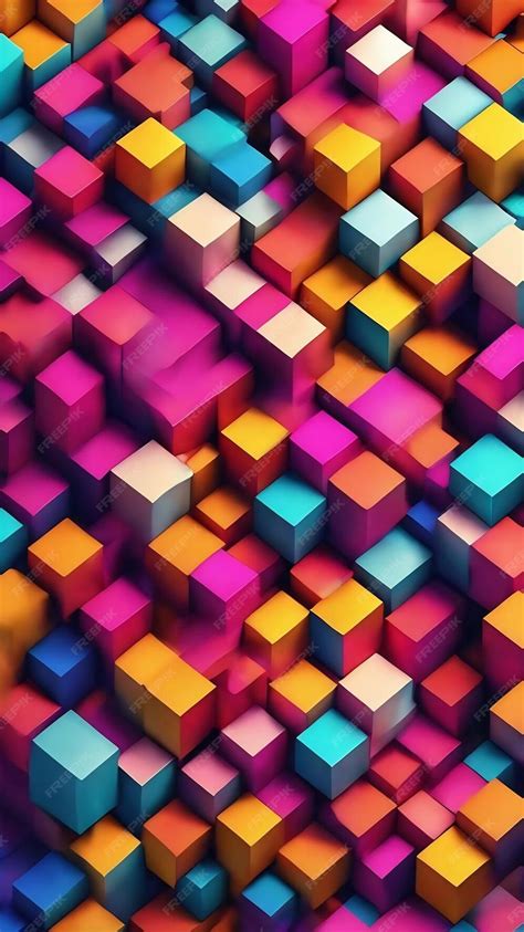 Premium Ai Image Isometric Cube Multicolored And Noise Texture