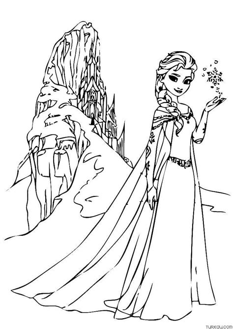 Elsa And Castle Coloring Pages