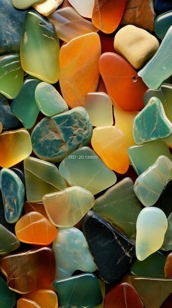 Premium Ai Image A Close Up Of A Pile Of Colorful Sea Glass