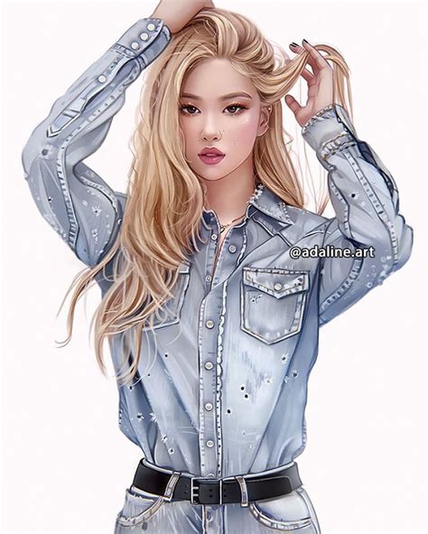 Blackpink Rose Rosé Fanart Fashion Illustration Watercolor