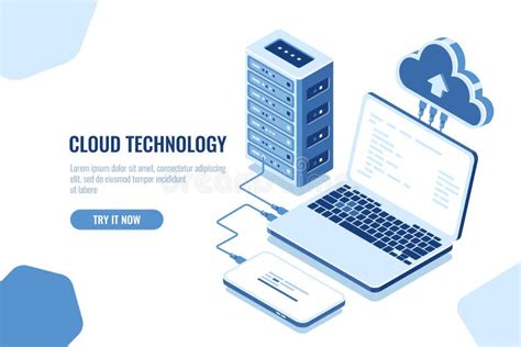 The Scheme Of Data Transmission Isometric Secure Connection Cloud Computing Server Room