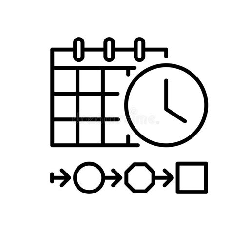 Icon Sequence Chronology And Planning Stock Vector Illustration Of