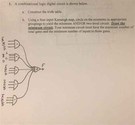 Solved A Combinational Logic Digital Circuit Is Shown Below