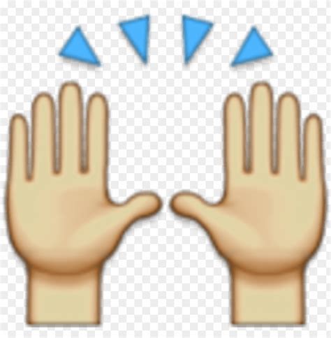 Free Download Hd Png Raised Hands Emoji 128 Hands Up Emoji Png