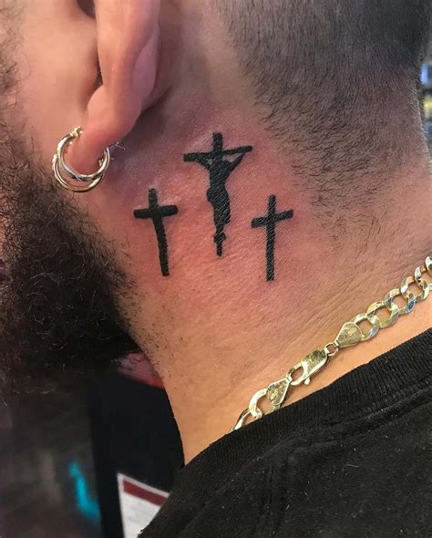 Aggregate Three Crosses Neck Tattoo Super Hot In Cdgdbentre