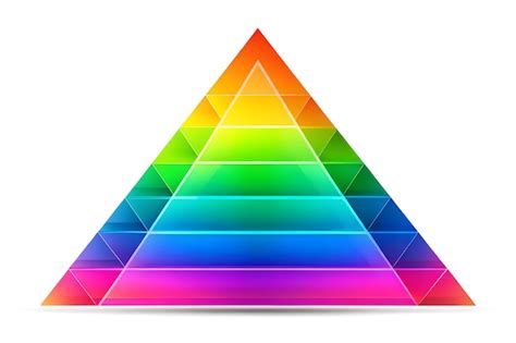 Flat Glowing Abstract Pyramid Representing Organizational Hierarchy
