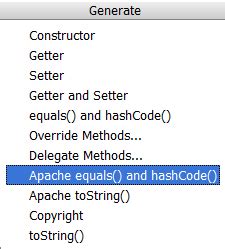 Apache Equals HashCode And ToString Generator IntelliJ IDEs Plugin