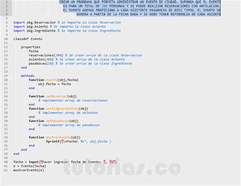 Poo Matlab Clase Evento